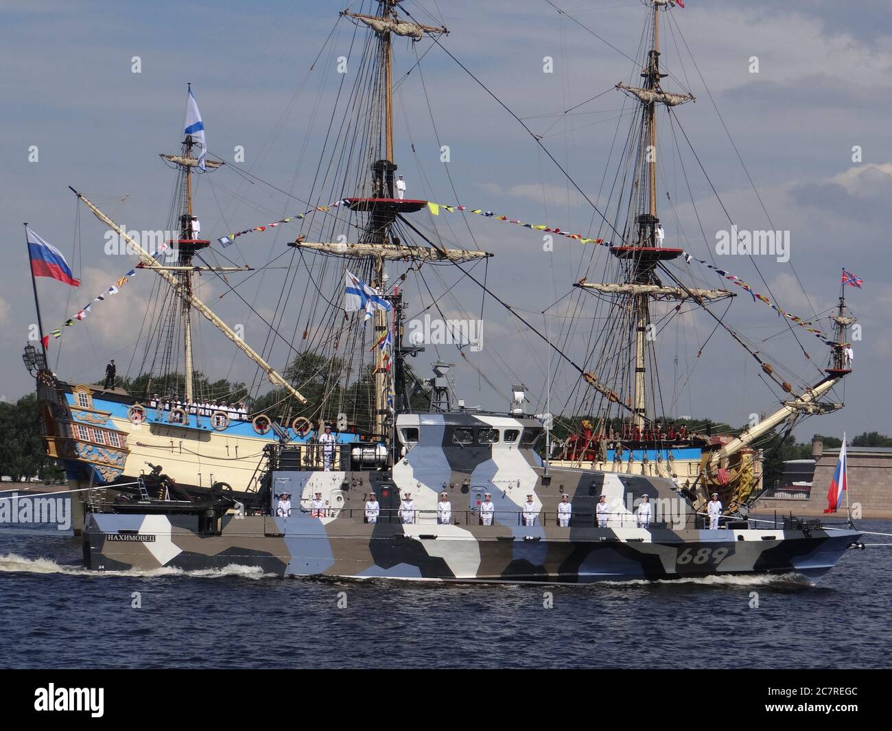 Many maritime ships went through opened bridges in St Petersburg for ...
