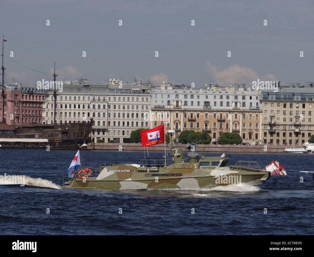 Many maritime ships went through opened bridges in St Petersburg for ...