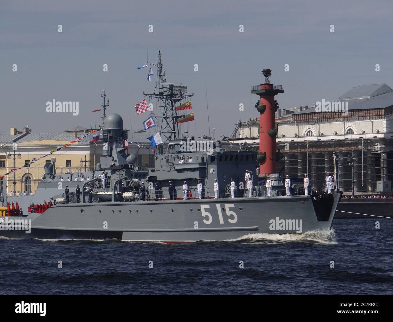 Many maritime ships went through opened bridges in St Petersburg for ...