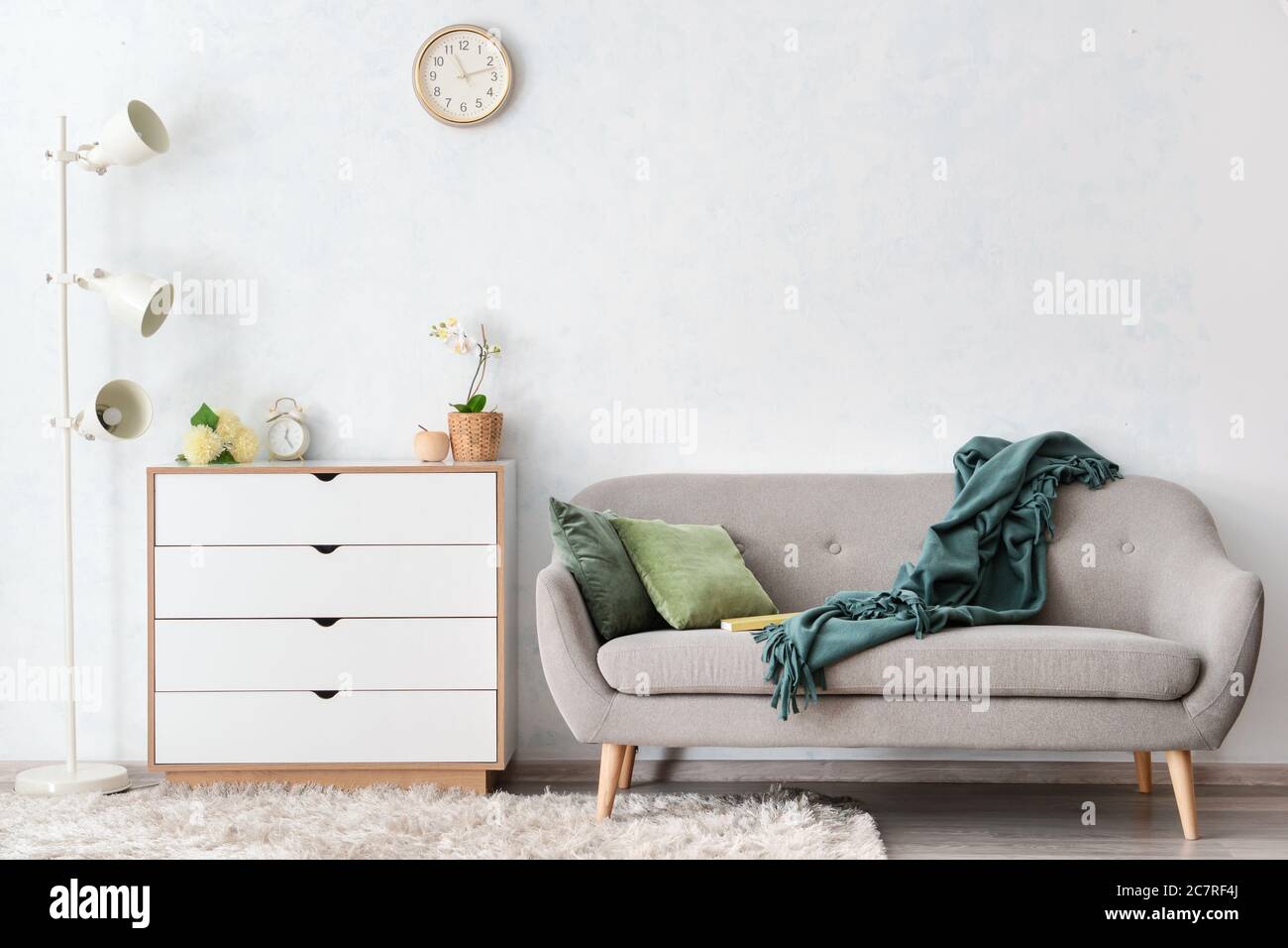 Interior of room with modern chest of drawers Stock Photo - Alamy