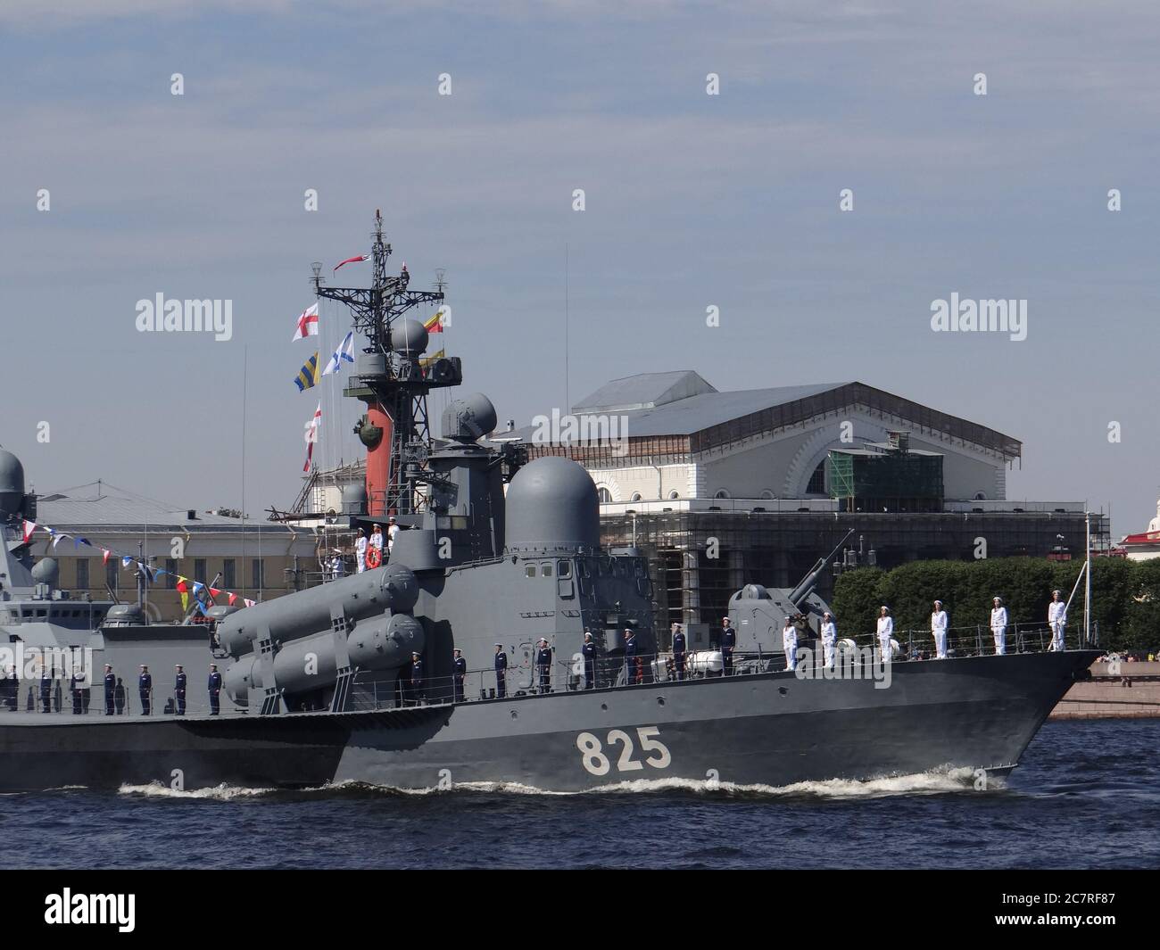 Many maritime ships went through opened bridges in St Petersburg for ...