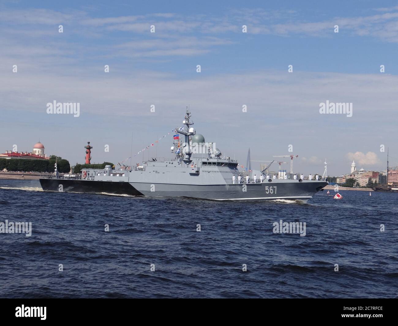 Many maritime ships went through opened bridges in St Petersburg for ...