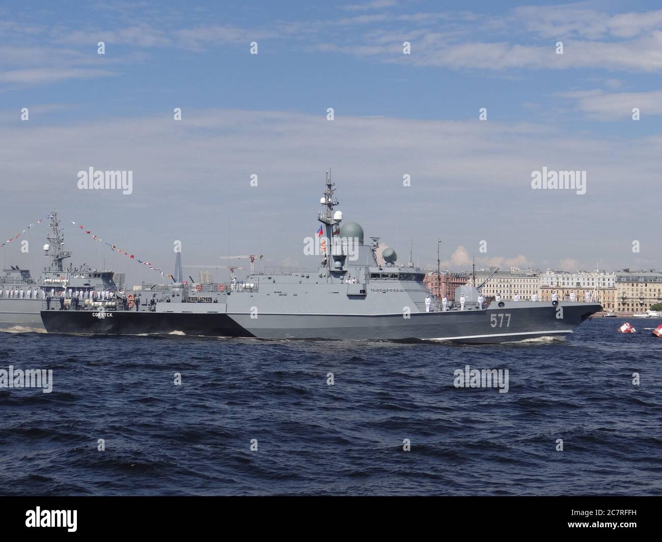 Many maritime ships went through opened bridges in St Petersburg for ...