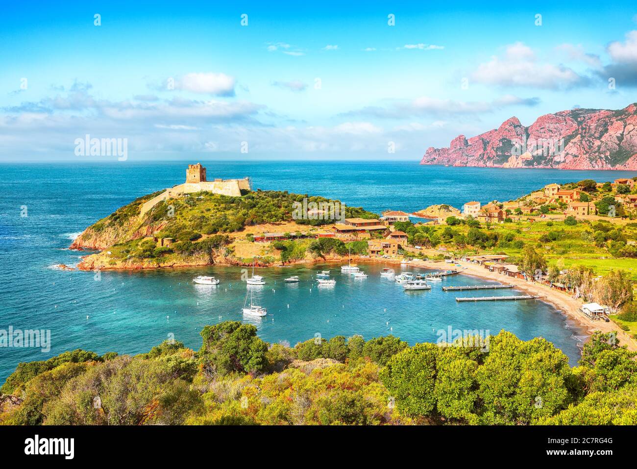 Girolata bay in natural reserve of Scandola. It cannot be reached by ...