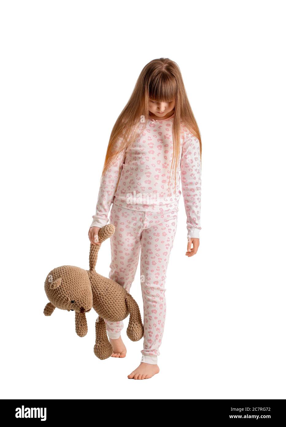 Little sleepwalker on white background Stock Photo - Alamy