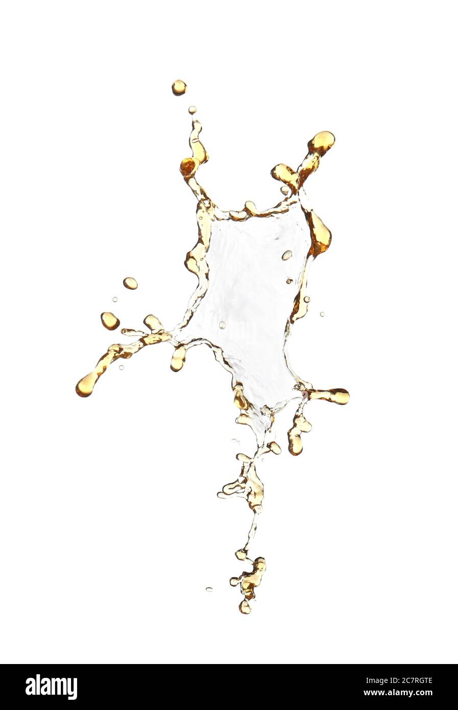 Splash of champagne on white background Stock Photo - Alamy