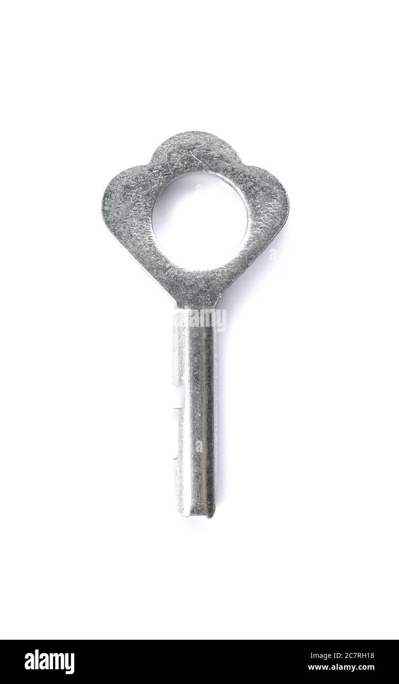 Old key on white background Stock Photo - Alamy