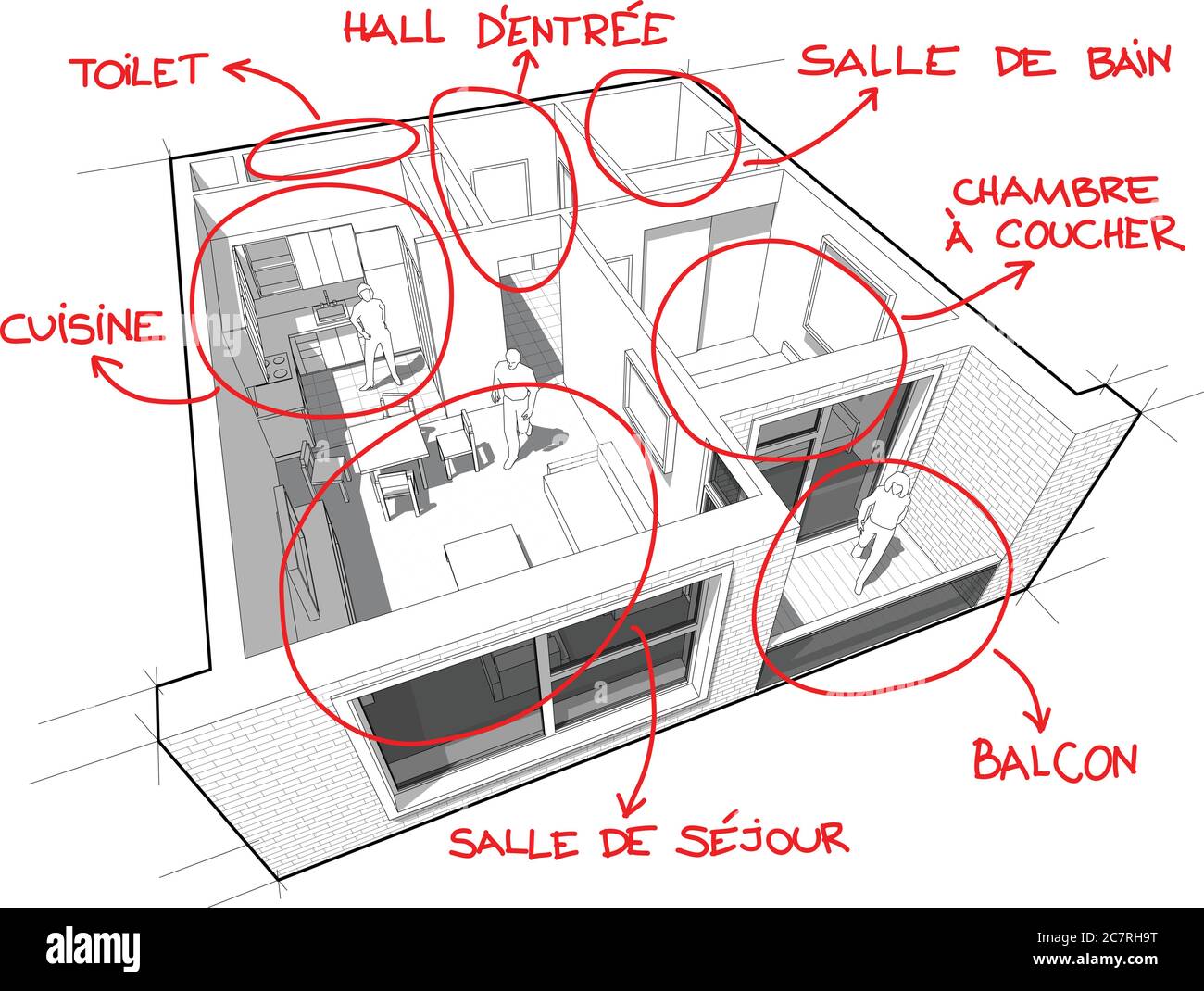 French architecture perspective Cut Out Stock Images & Pictures - Alamy