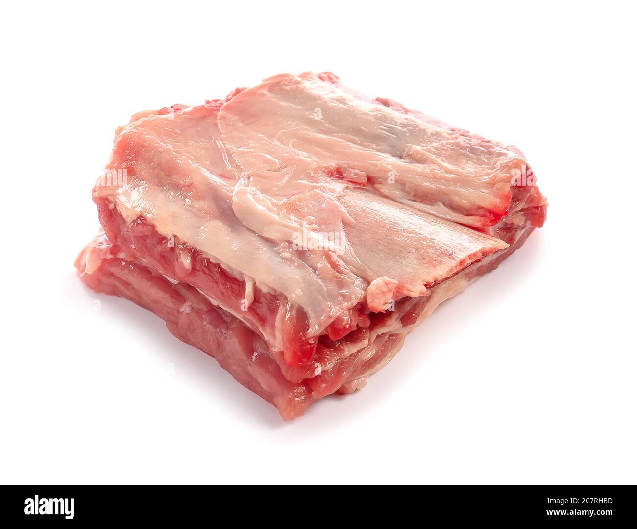 Raw beef short ribs on white background Stock Photo - Alamy