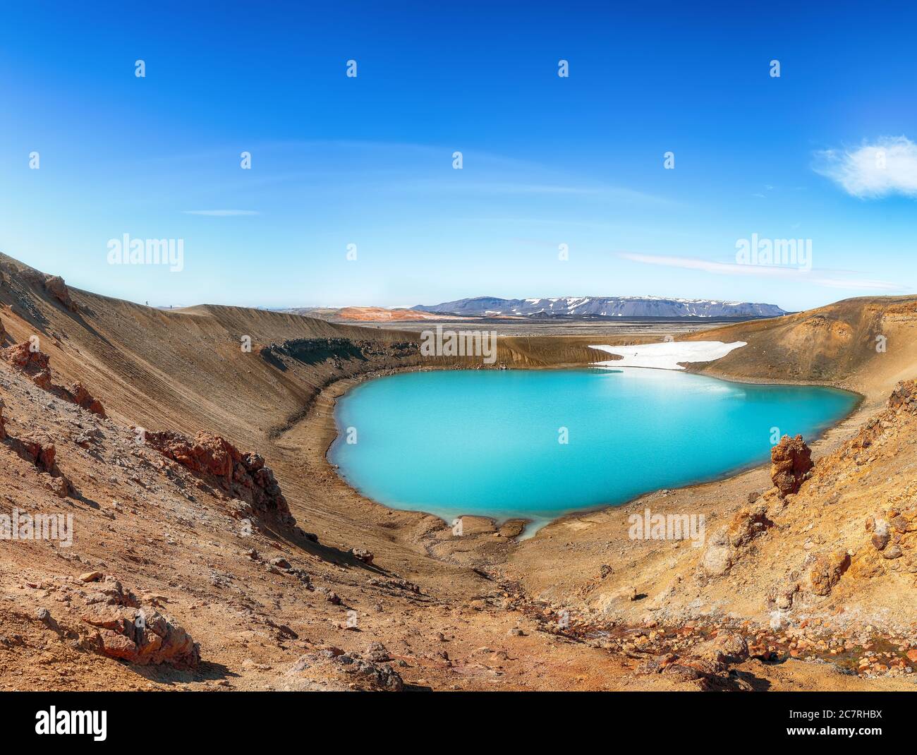 Splendid view of famous crater Viti at Krafla geothermal area ...