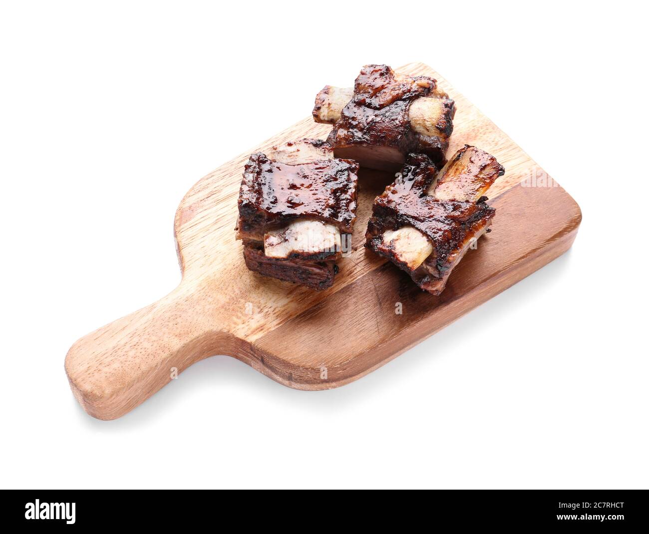 Tasty beef short ribs on white background Stock Photo - Alamy