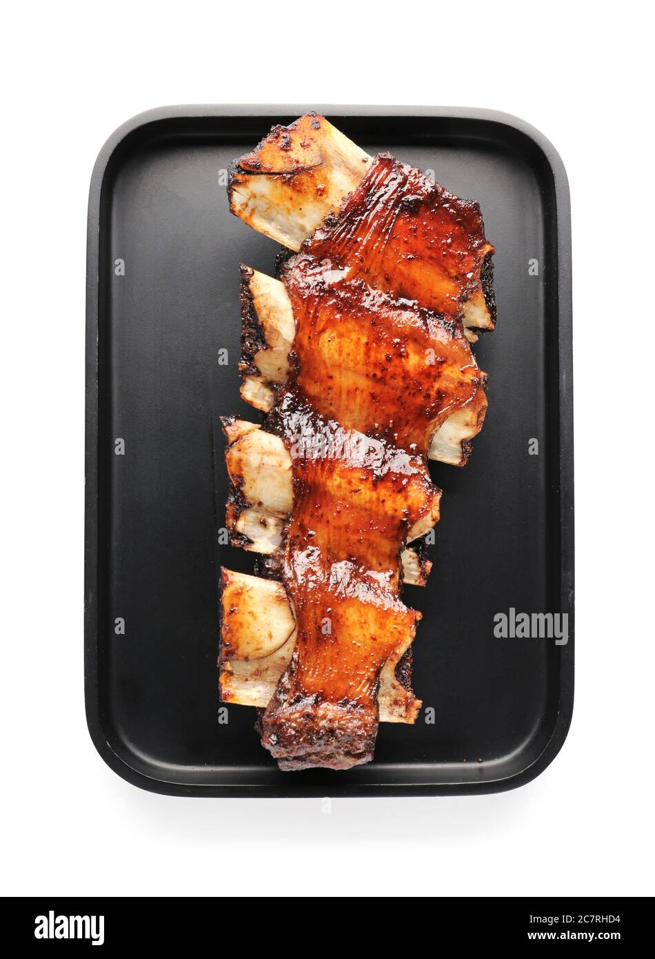 Tasty beef short ribs on white background Stock Photo - Alamy