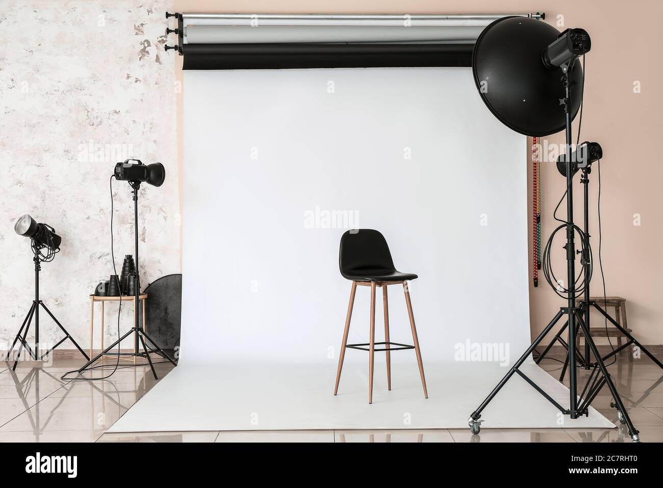 Interior of photo studio with modern equipment Stock Photo - Alamy