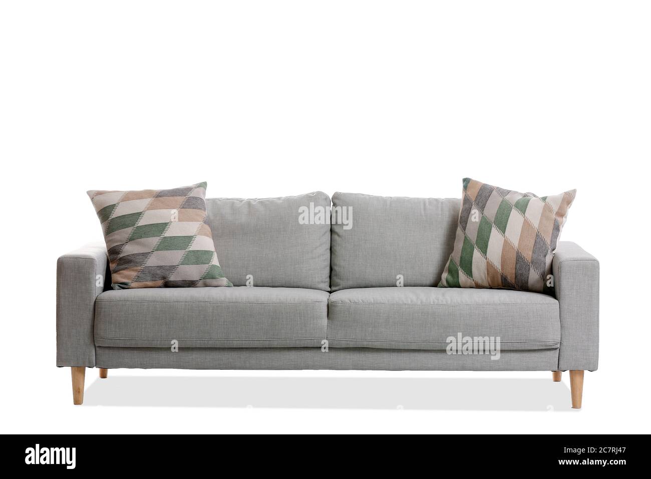 Modern sofa on white background Stock Photo - Alamy