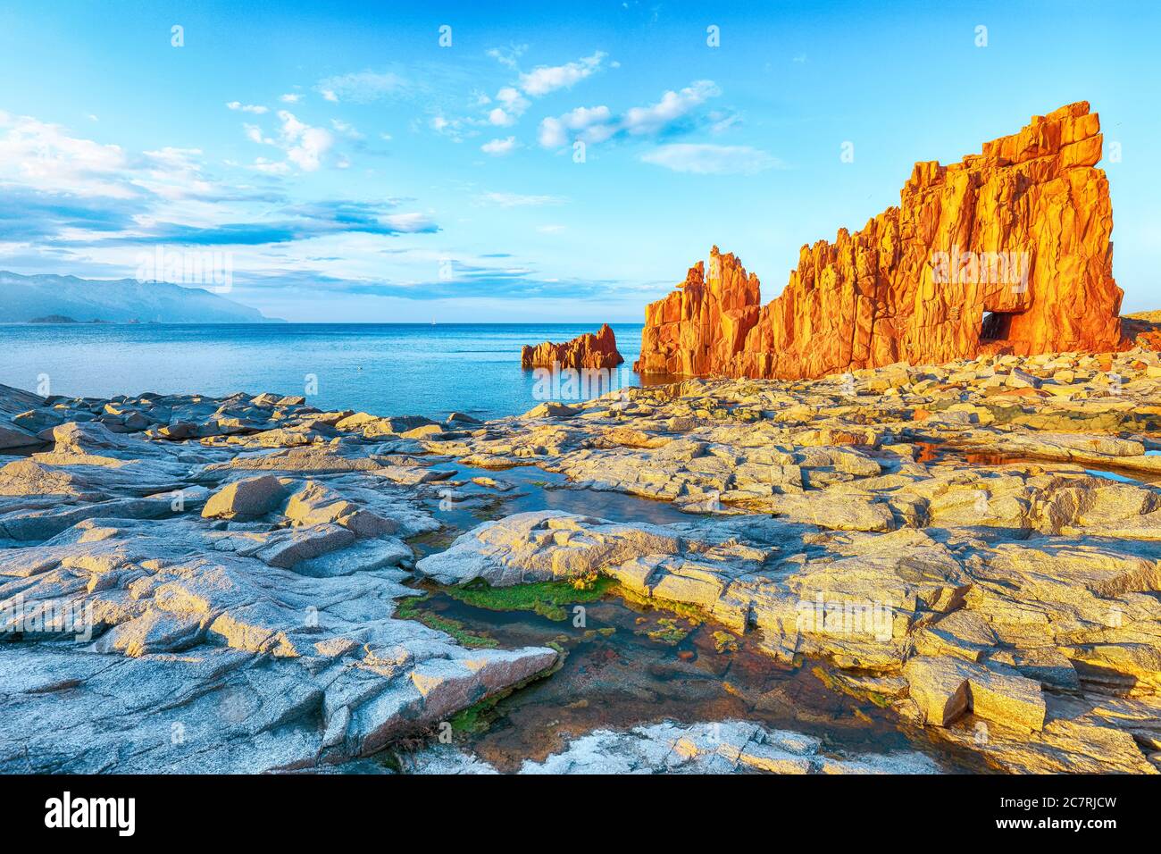 Awesome sunset view of Red Rocks (called "Rocce Rosse") in Arbatax ...