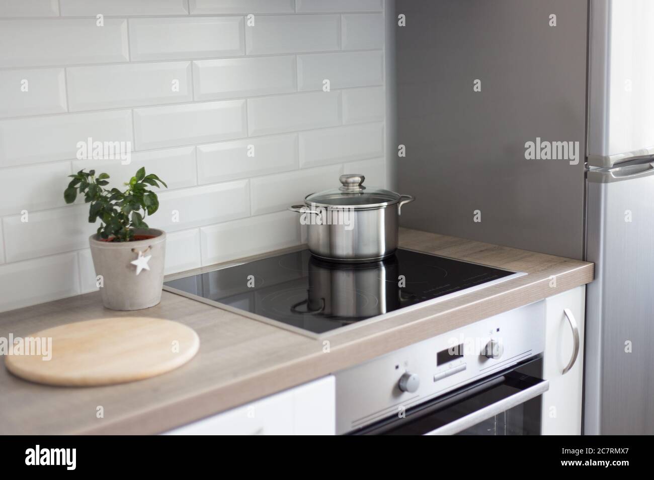 cooking concept - work space in modern kitchen interior Stock Photo - Alamy