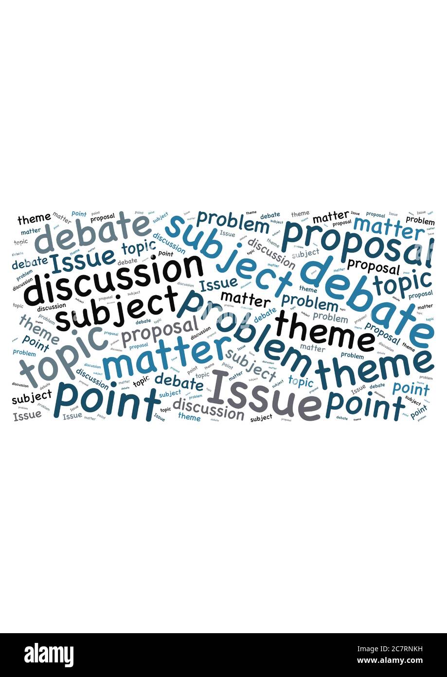 Illustration of a word cloud with words representing discussions ...