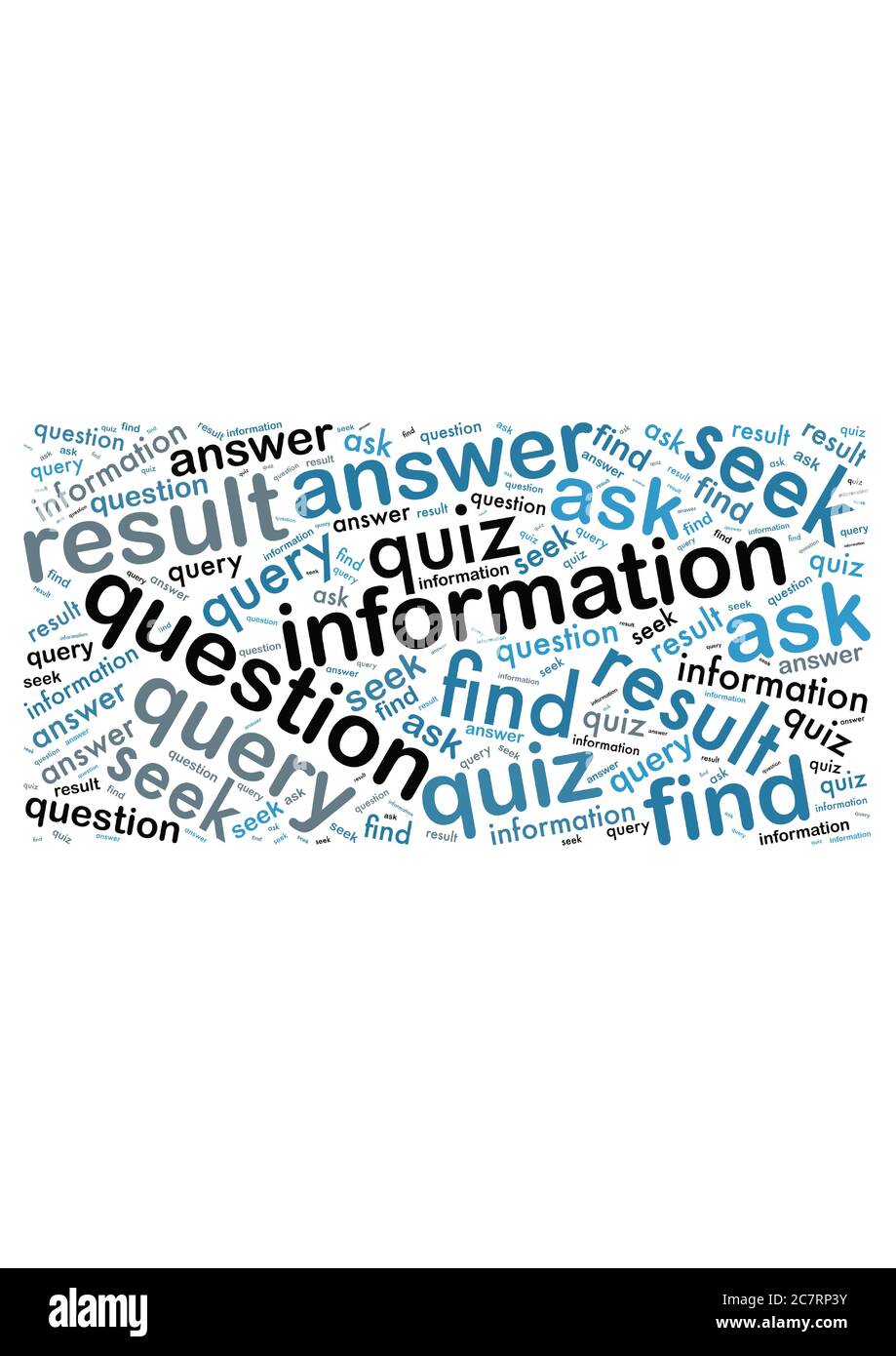 Illustration of a word cloud with words representing information and ...