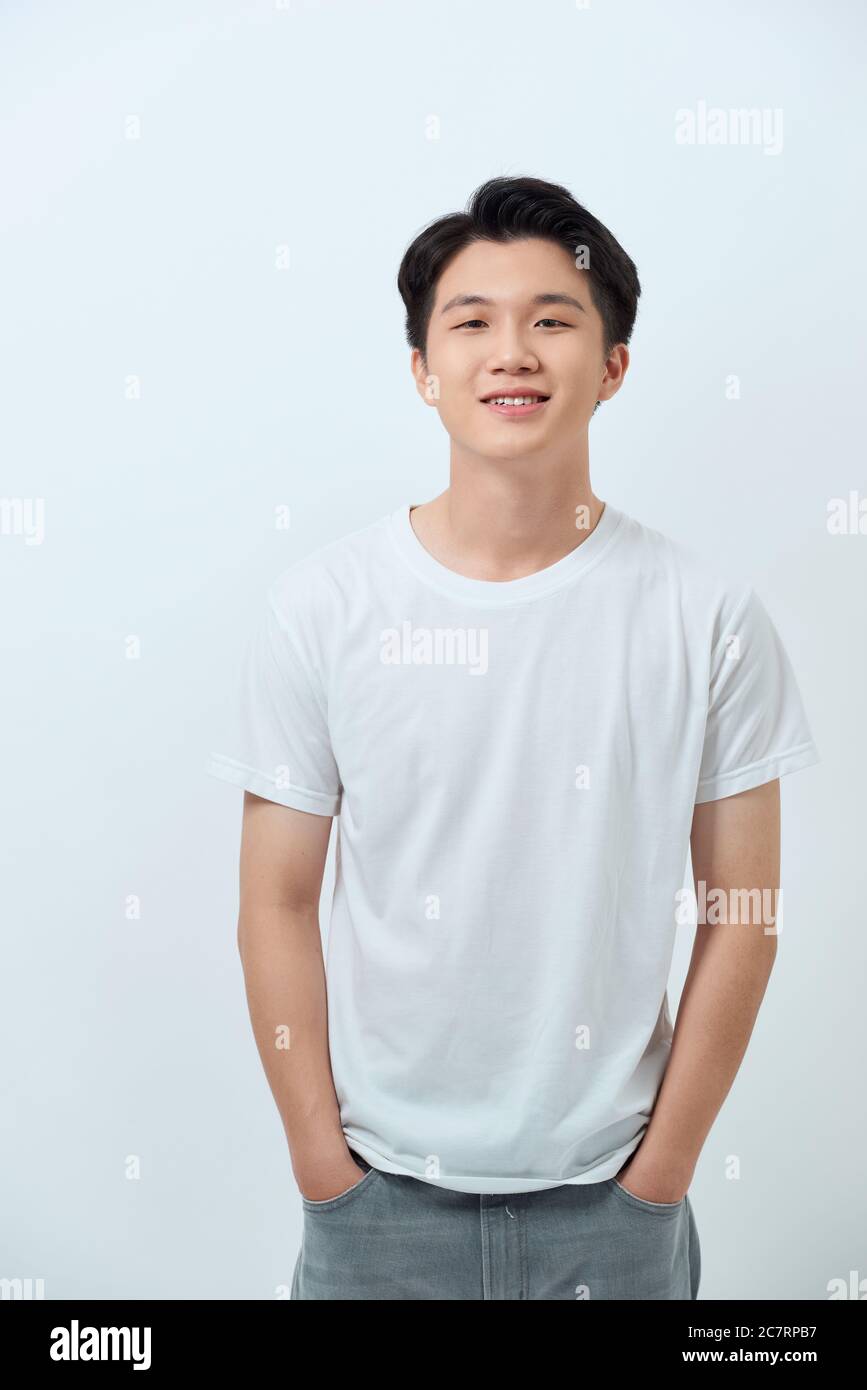 Cool smile face and pose of confidence Asian man Stock Photo - Alamy