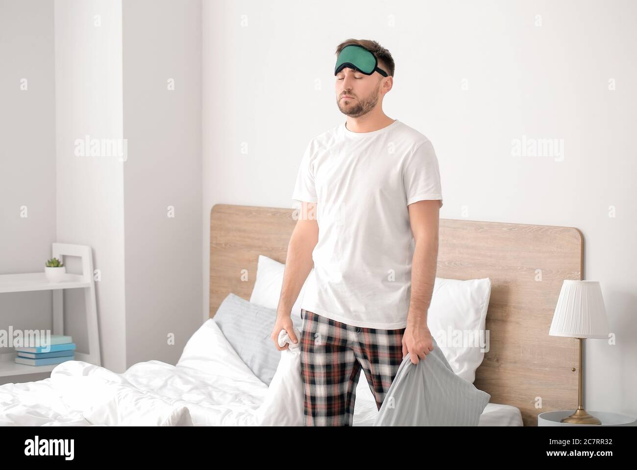Male sleepwalker in his bedroom Stock Photo - Alamy