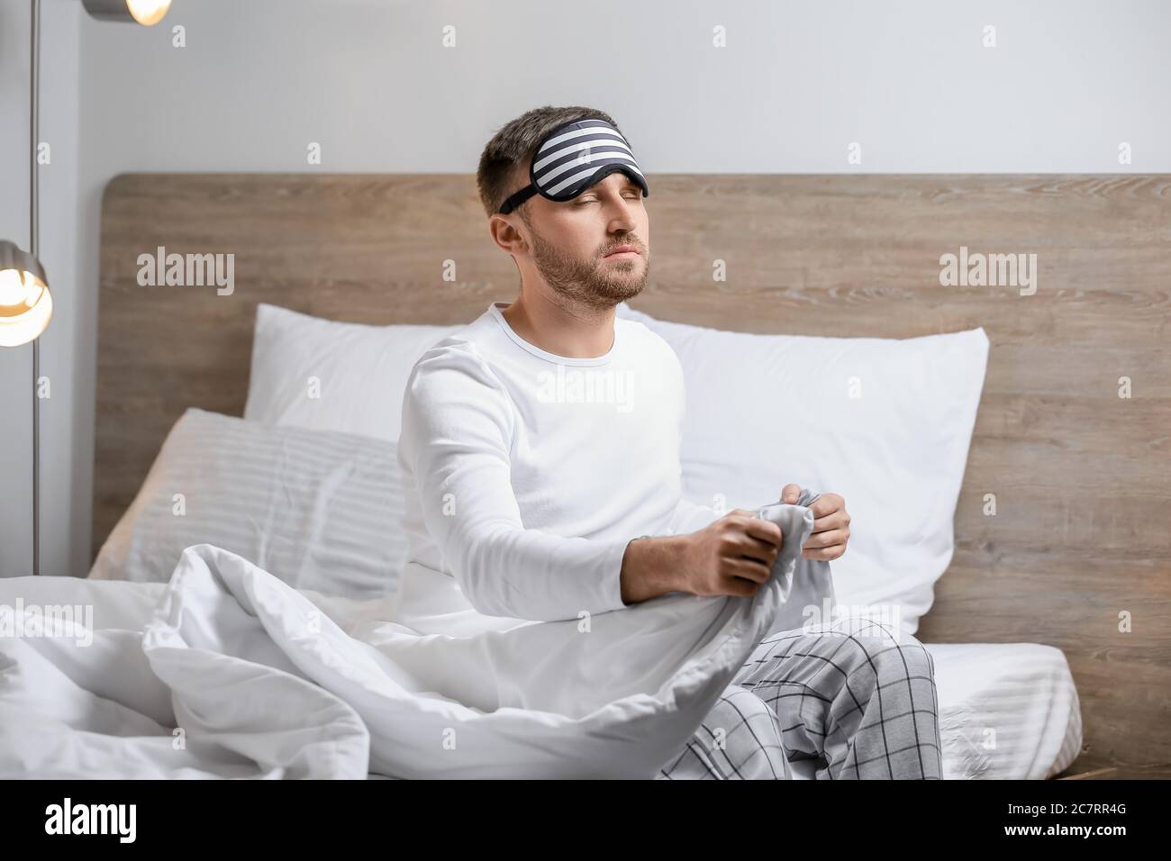 Male sleepwalker in his bedroom Stock Photo - Alamy