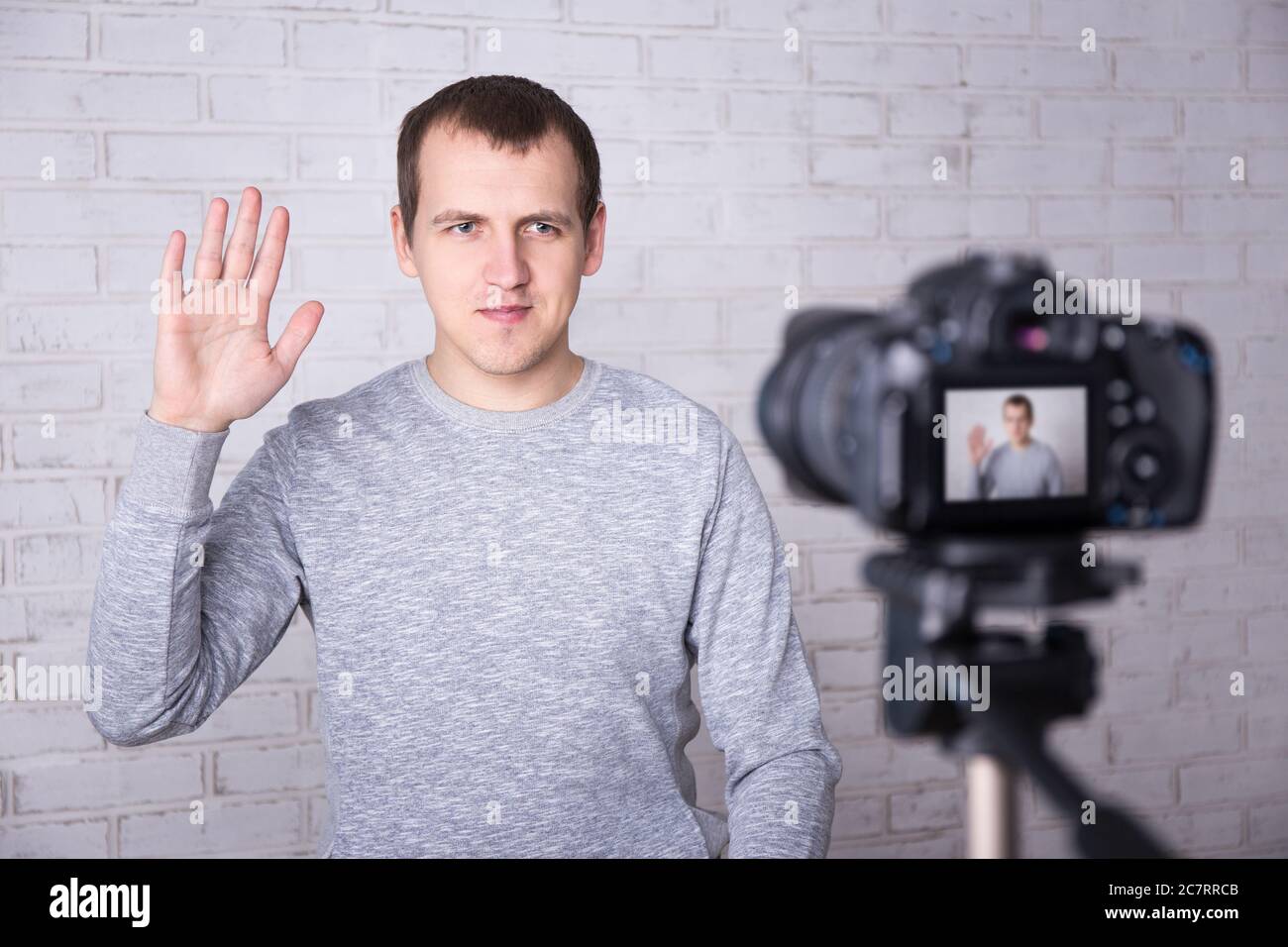 Boy recording tv hi-res stock photography and images - Alamy