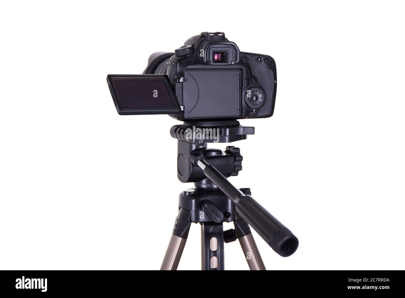 photography and videography concept - modern dslr camera with blank ...