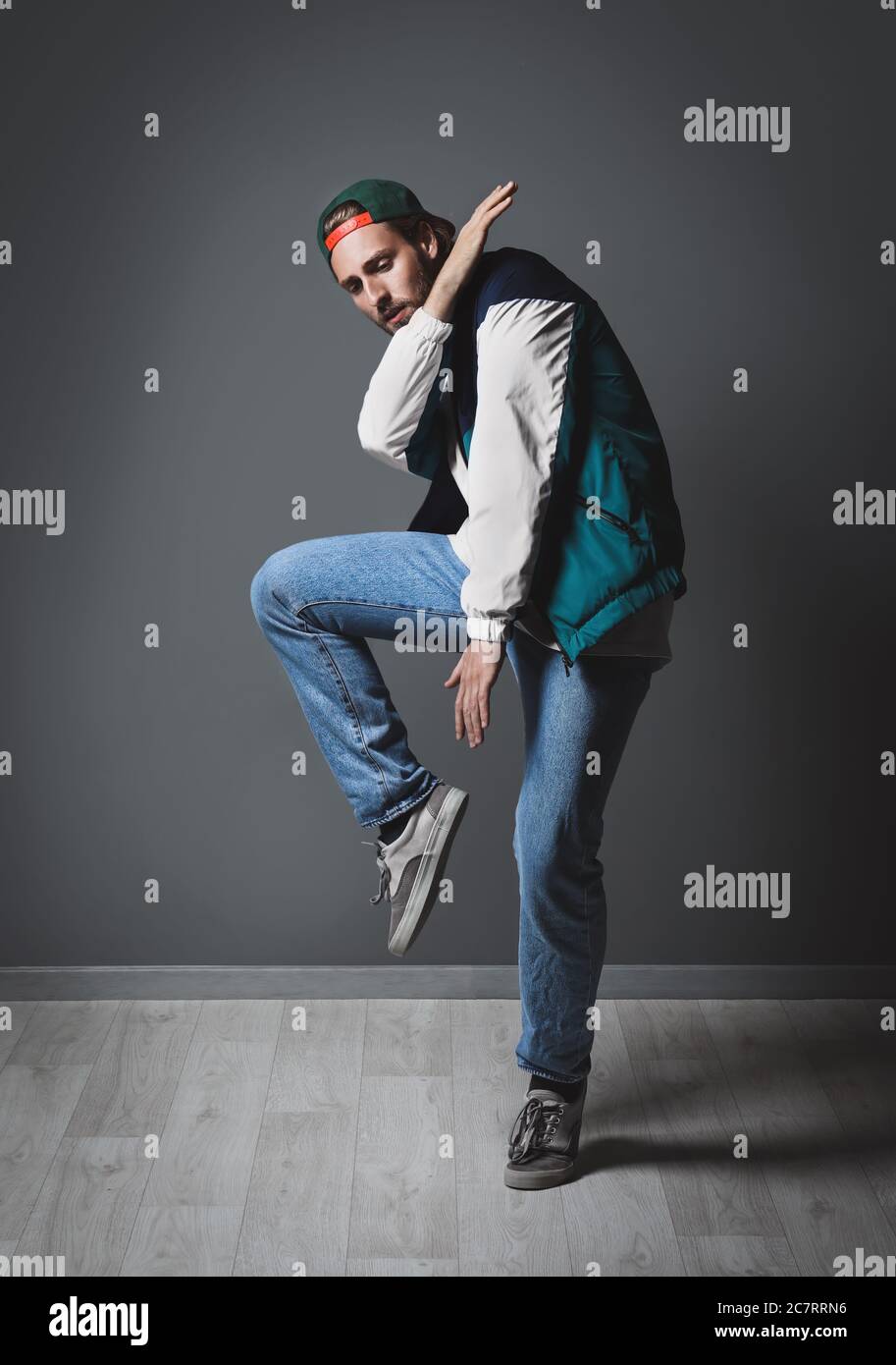 Male hip-hop dancer in studio Stock Photo - Alamy