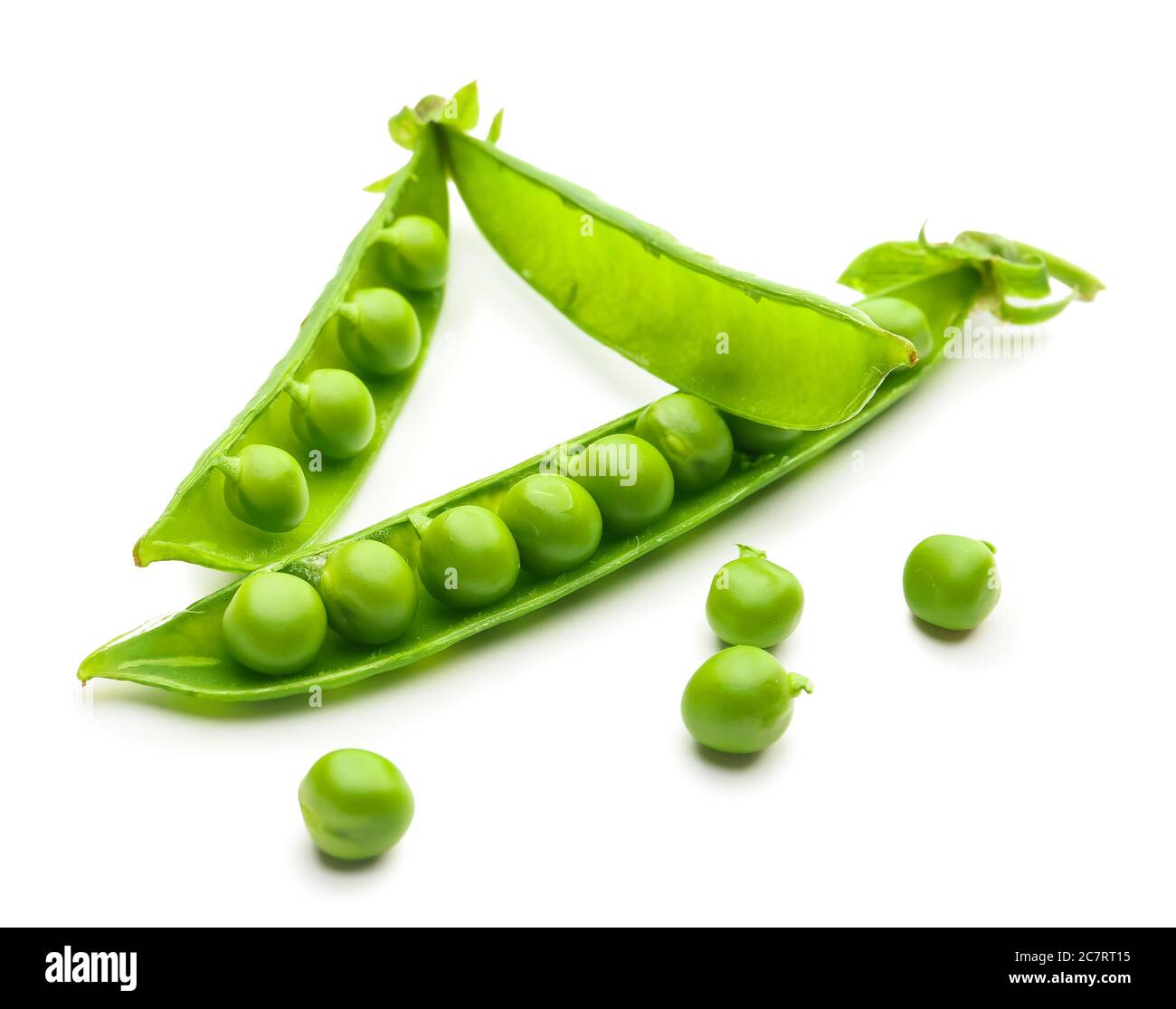 Tasty fresh peas on white background Stock Photo - Alamy