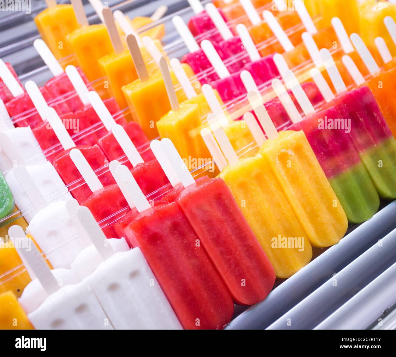 Variety of tasty ice popsicles with fruits and berries Stock Photo - Alamy
