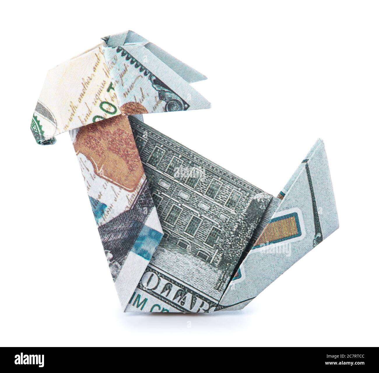 Origami rabbit made of dollar banknote on white background Stock Photo ...