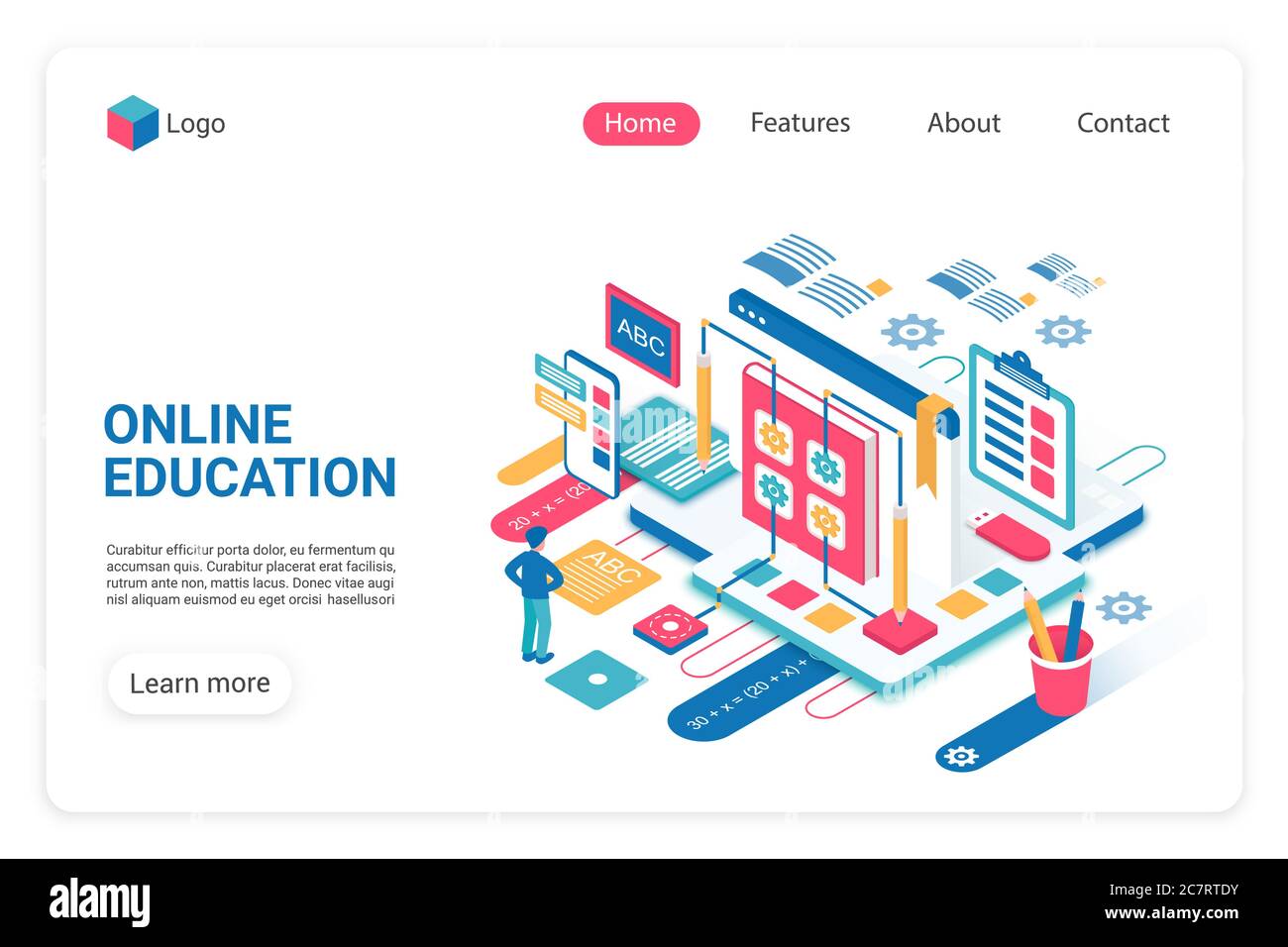 Online classes landing page Stock Vector Images - Alamy