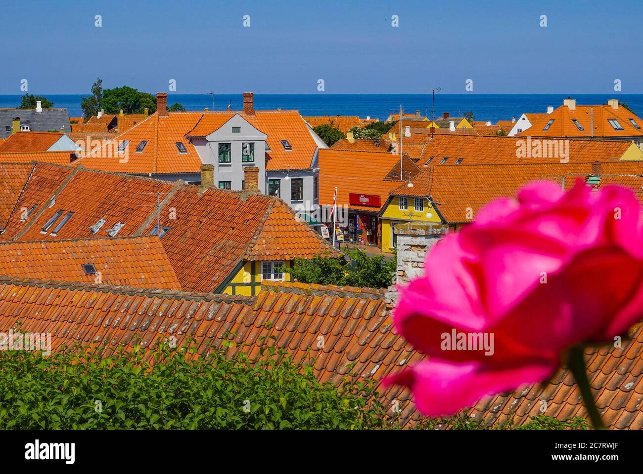 Svaneke, Denmark. 27th June, 2020. City view of Svaneke, a small town ...