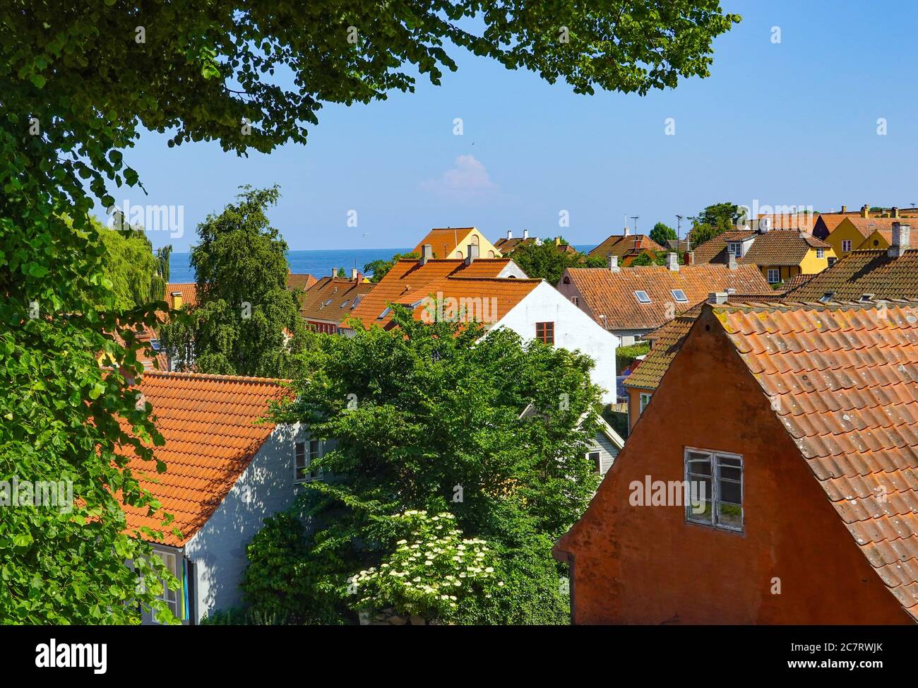 Svaneke, Denmark. 27th June, 2020. City view of Svaneke, a small town ...