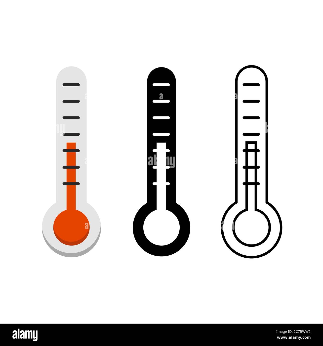 Thermometer icon set on white background. Stock Vector illustration ...