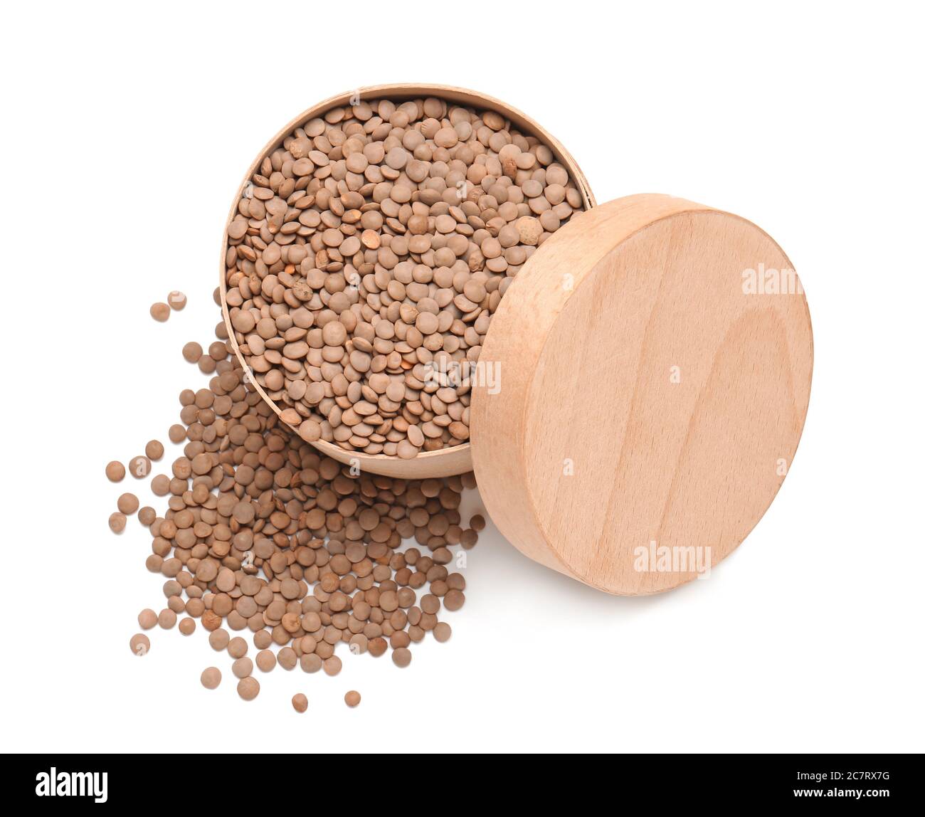 Box with lentils on white background Stock Photo - Alamy