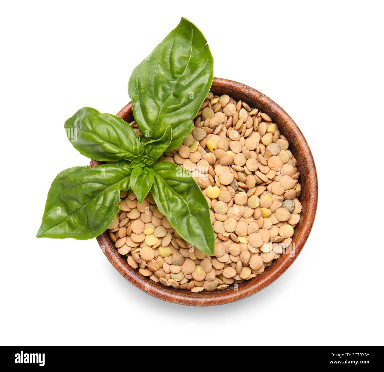Bowl with lentils on white background Stock Photo - Alamy