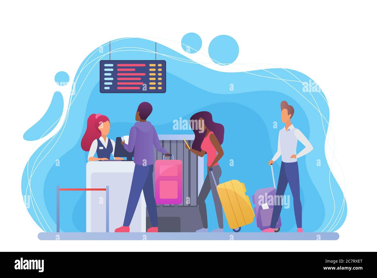 Passengers check in flight Stock Vector Images - Alamy