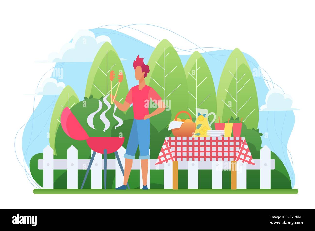 Neighborhood barbecue Stock Vector Images - Alamy