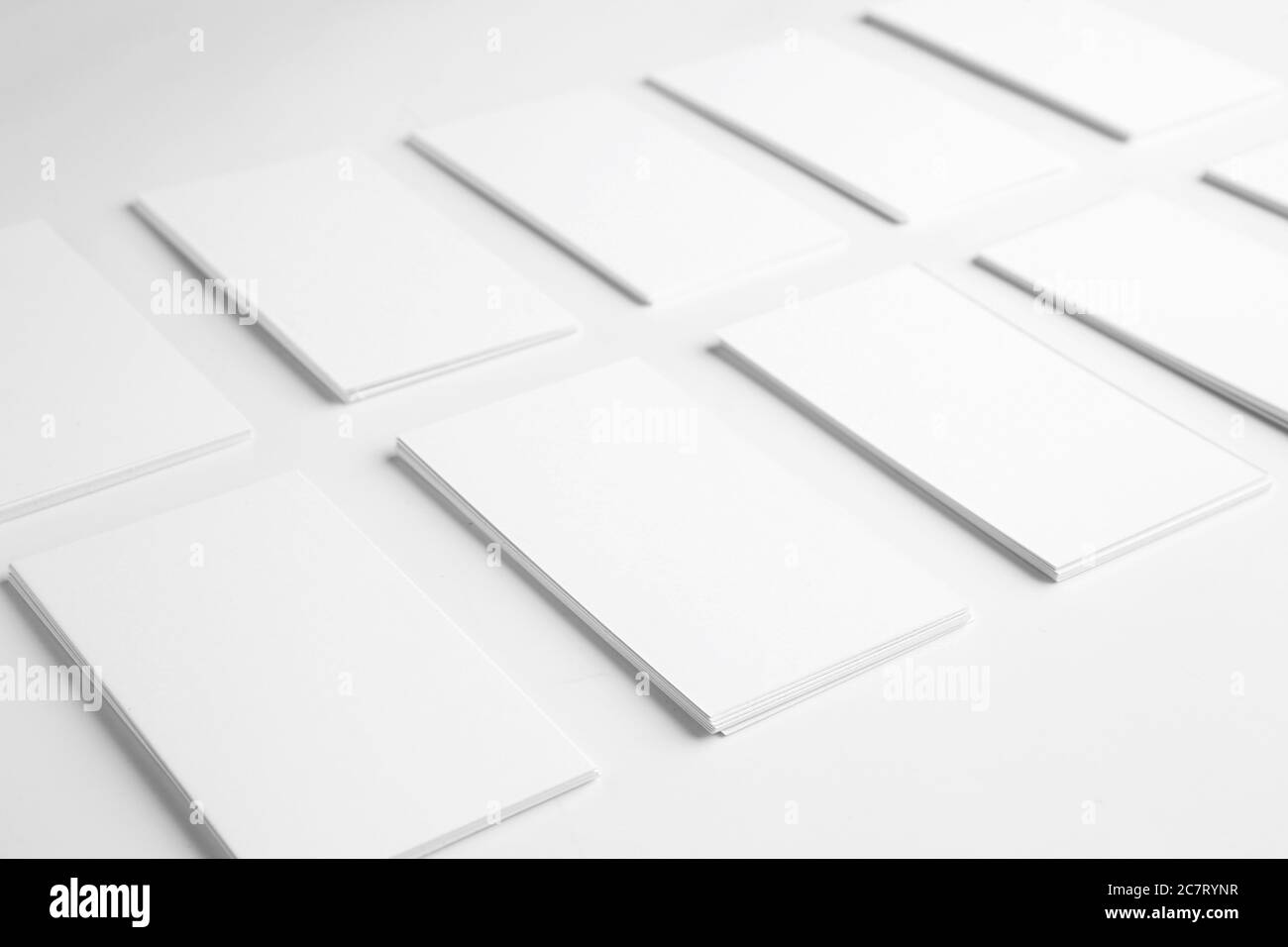 Blank business cards on white background Stock Photo - Alamy