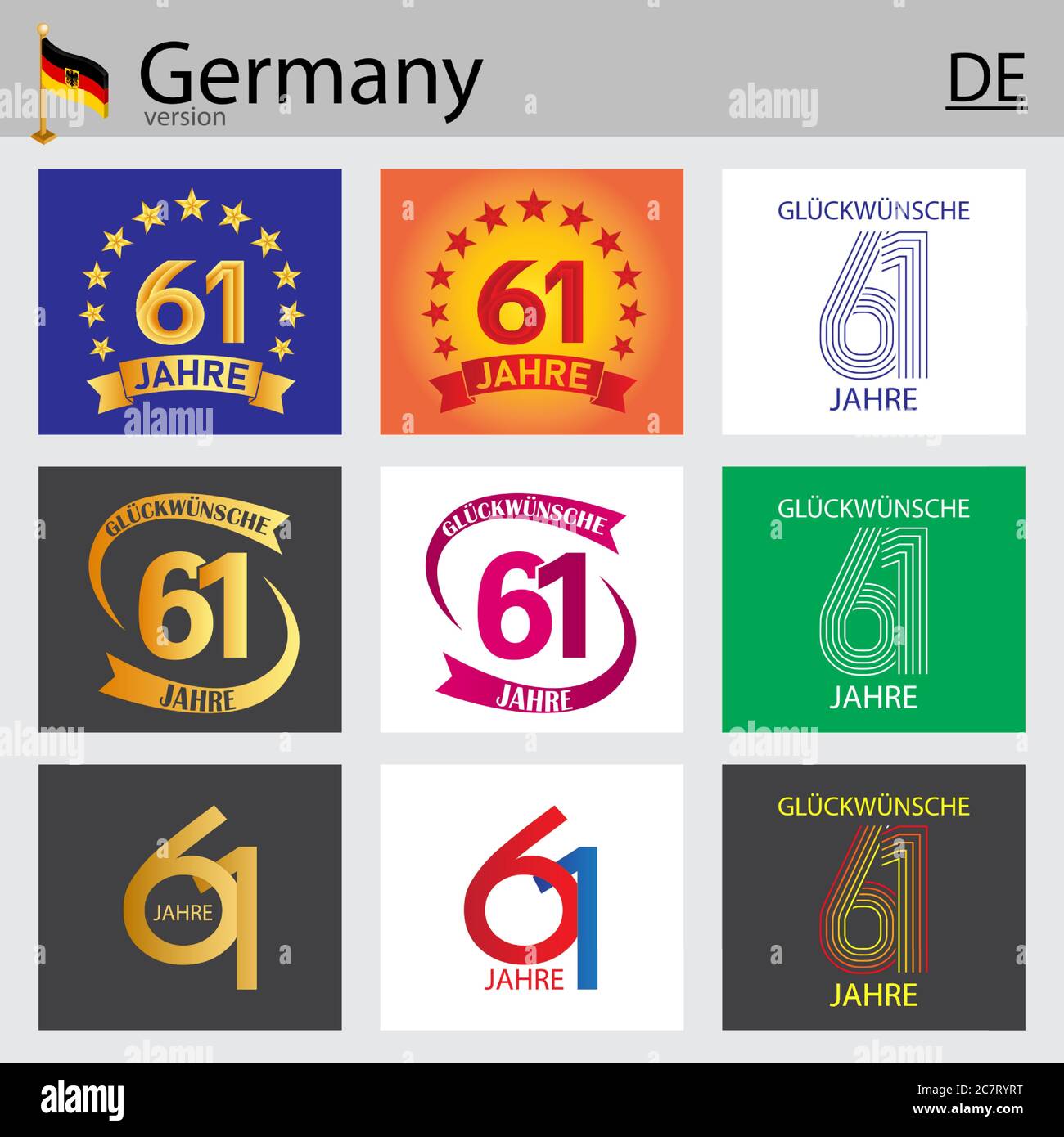 61 birthday logo hi-res stock photography and images - Alamy