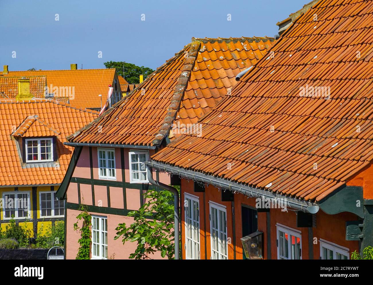 Svaneke, Denmark. 27th June, 2020. City view of Svaneke, a small town ...