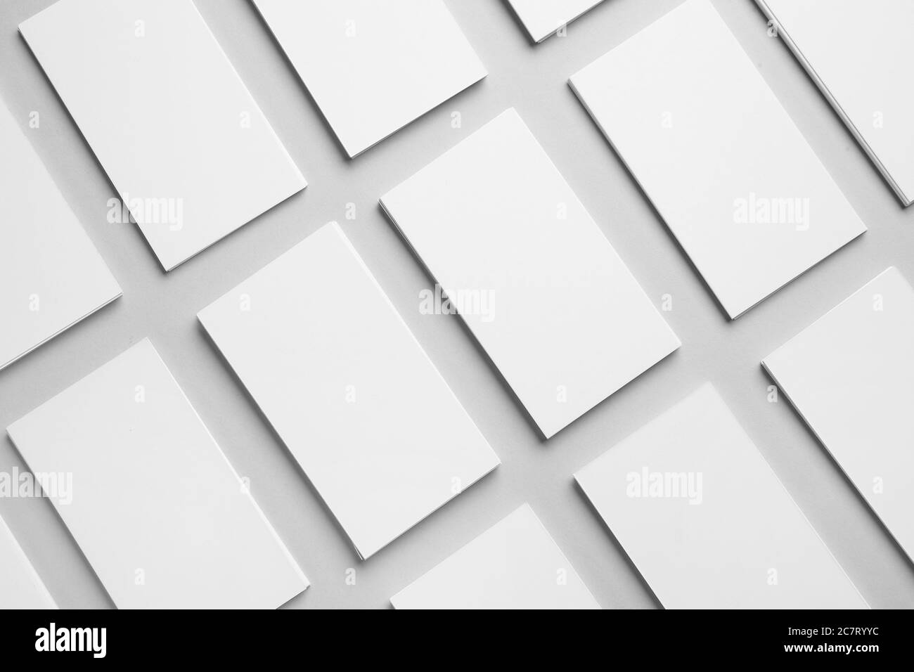Blank business cards on light background Stock Photo - Alamy