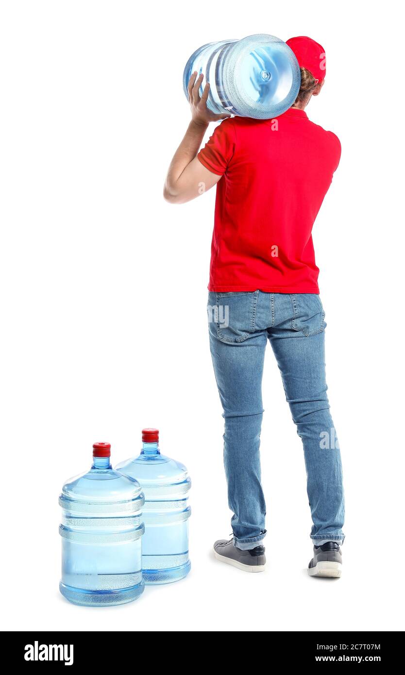 Man carrying water bottles on hi-res stock photography and images - Alamy