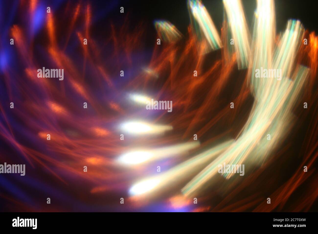 Closeup shot of staggered and refracted light layers vortex light ...