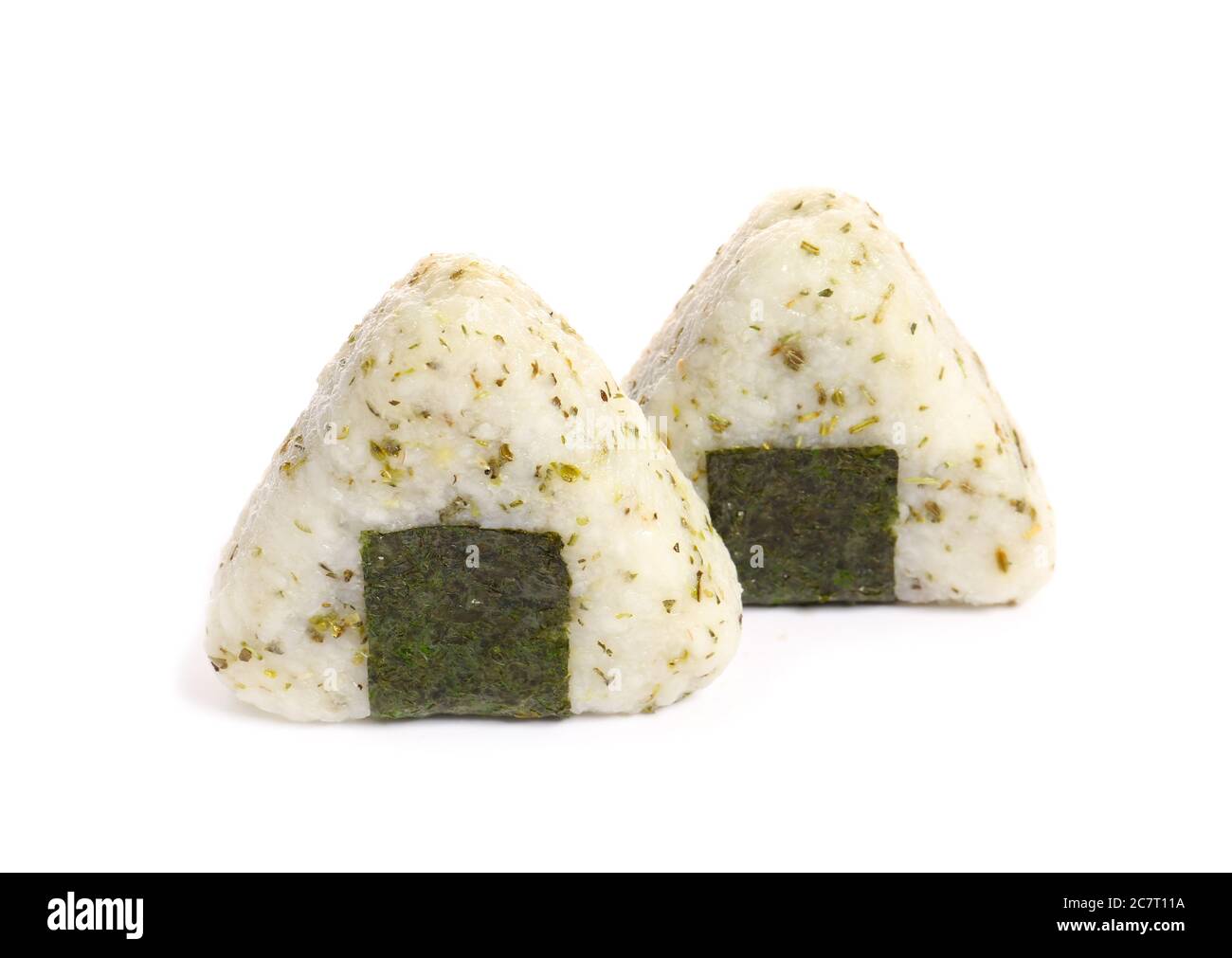 Traditional Japanese onigiri on white background Stock Photo - Alamy