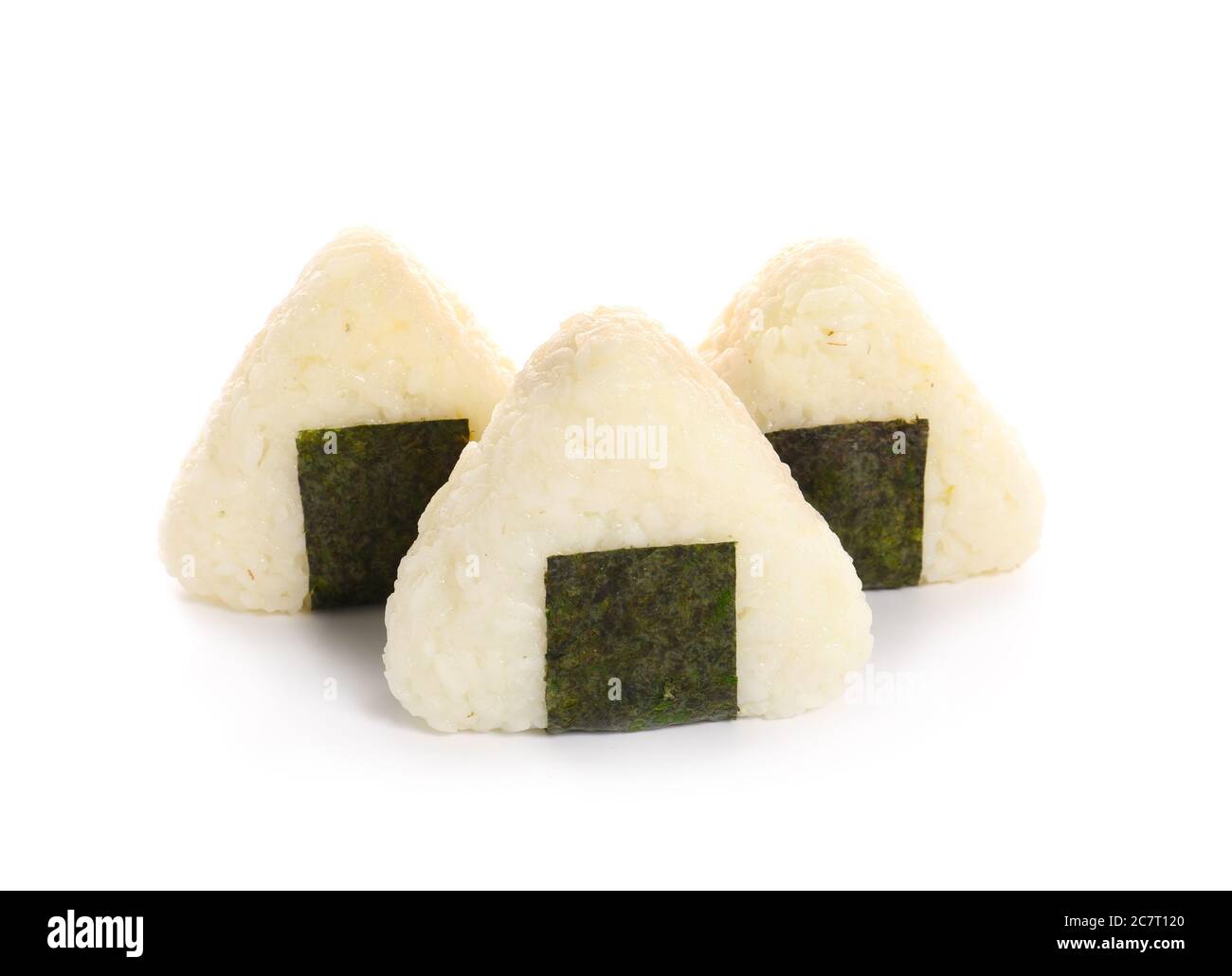 Traditional Japanese onigiri on white background Stock Photo - Alamy