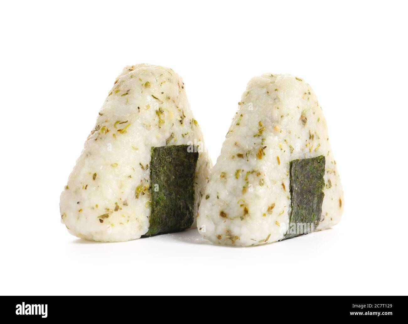 Traditional Japanese onigiri on white background Stock Photo - Alamy
