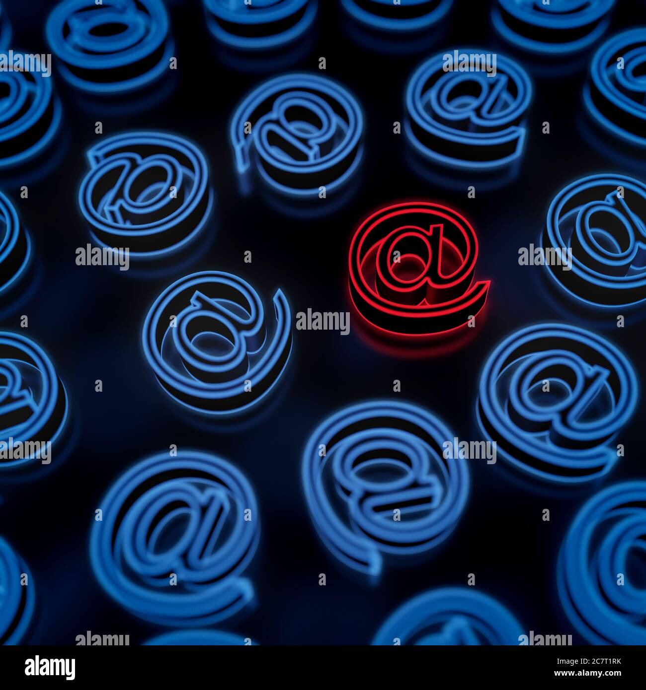 Neon At Sign - @ - internet Stock Photo - Alamy