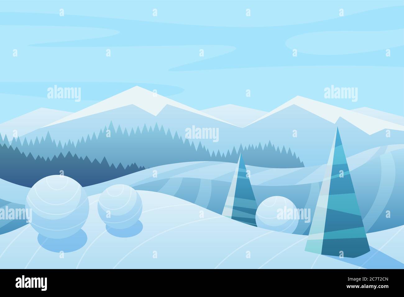 Frosty scenery landscape Stock Vector Images - Alamy